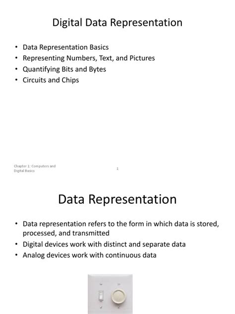 Chapter 1b Digital Data Representation Pdf Central Processing Unit Electronic Circuits