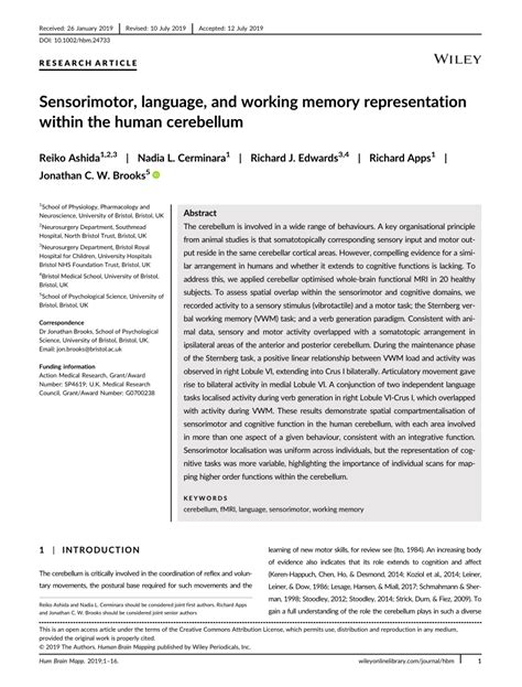 Pdf Sensorimotor Language And Working Memory Representation Within