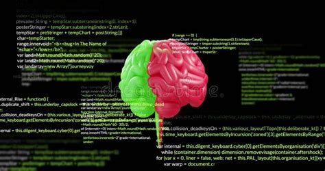 Animation Of Human Brain And Data Processing Over Black Background