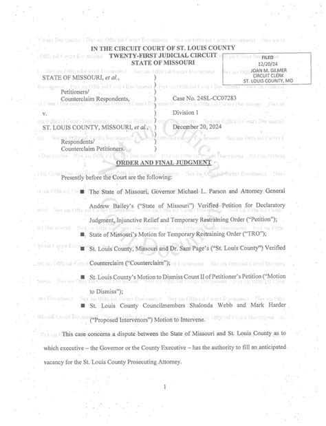 Order And Final Judgment Documentcloud