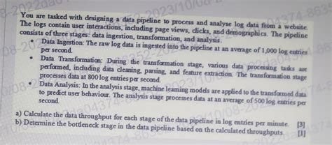 Solved You Are Tasked With Designing A Data Pipeline To Chegg