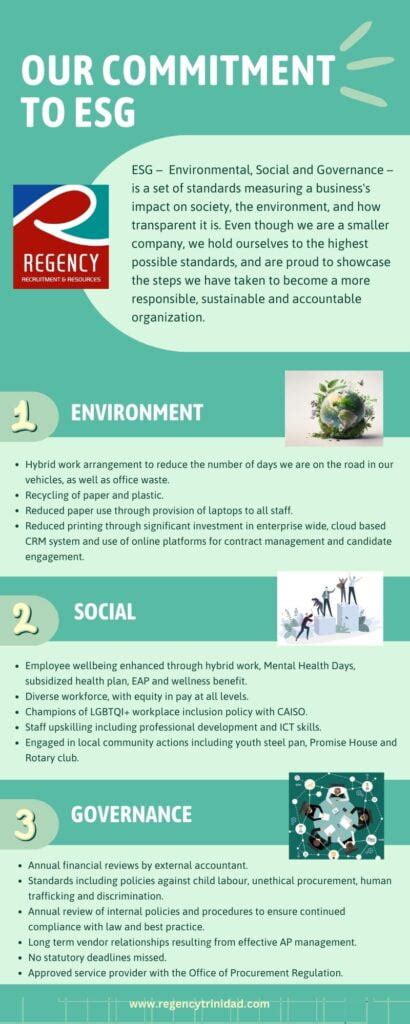 Regency Recruitment And Resources Ltd Our Esg Statement Regency Recruitment And Resources Ltd