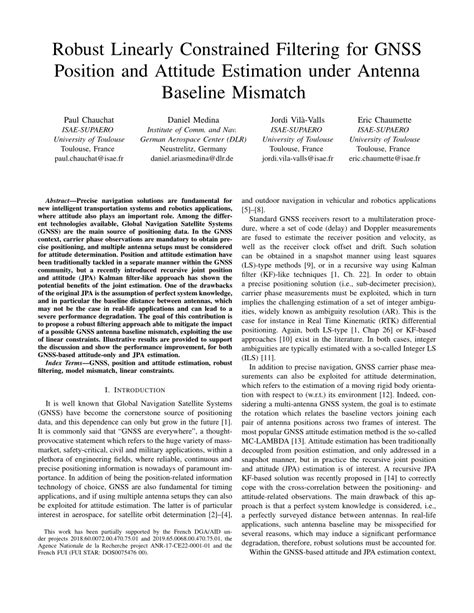 Pdf Robust Linearly Constrained Filtering For Gnss Position And