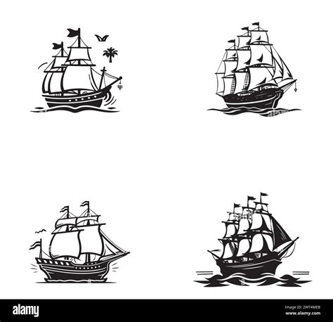 The Marine Sailing Club Vector Logo Template Vintage Vector Logo