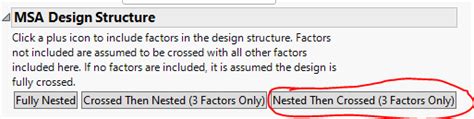 Solved Setting Up A Nested And Crossed Msa Gauge Randr Analysis Jmp