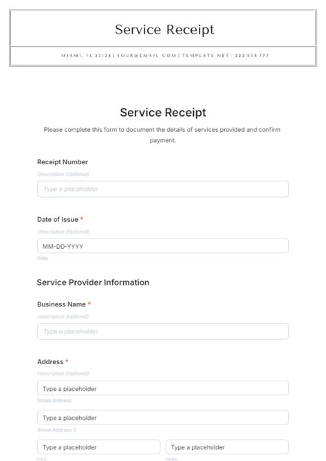 Free Service Form Templates To Edit Online