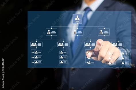 Business Hierarchy Structure Process Organization Chart Of Staff And Employees And Workflow