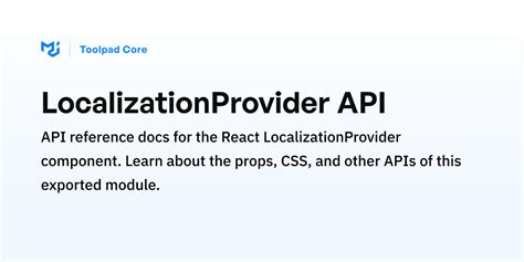 Localizationprovider Api Toolpad Core