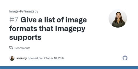 give a list of image formats that imagepy supports · issue 7 · image py imagepy · github