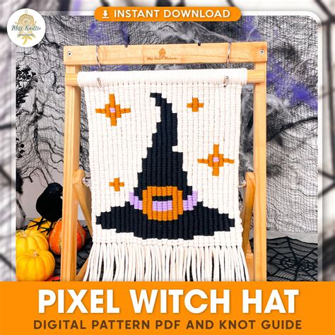 Witch Hat Halloween Pixel Pattern Digital Pdf And Knot Guide Miss