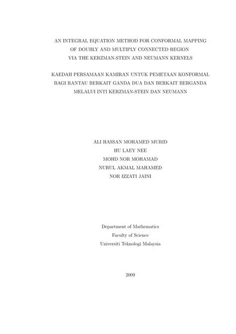 Pdf An Integral Equation Method For Conformal Mapping Of Doubly And Dokumen Tips