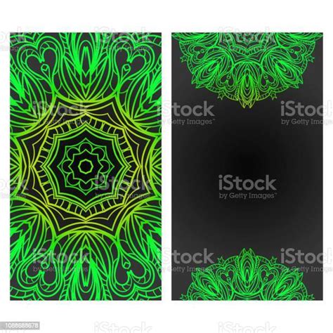 인사말 및 비즈니스 카드에 대 한 서식 파일이입니다 벡터 일러스트입니다 와 오리엔탈 패턴입니다 만다라입니다 웨딩 초대장 0명에 대한 스톡 벡터 아트 및 기타 이미지 Istock