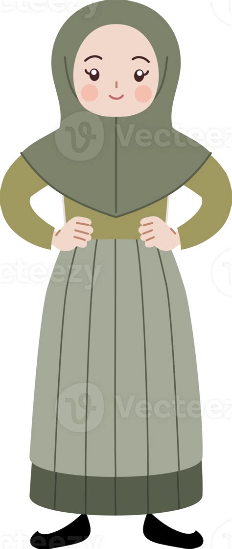 Cute Hijab Girl Cartoon Character Illustration 41506217 Png