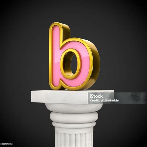 검은 배경에 고립 된 흰색 열에 황금 편지 B 소문자 3차원 형태에 대한 스톡 사진 및 기타 이미지 3차원 형태 고대의 금 금속 Istock