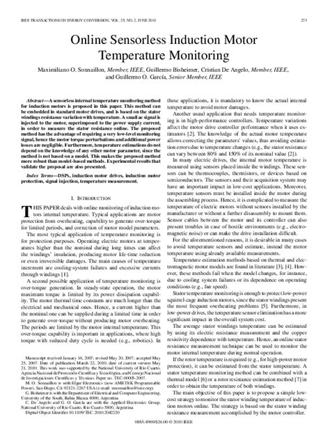Pdf Online Sensorless Induction Motor Temperature Monitoring