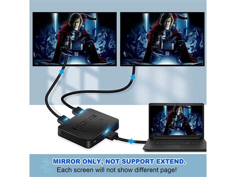 Accessories Mirror Only Not Extend K HDMI Splitter For Dual Monitors Support High Speed HDMI