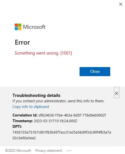 Error Signing Into Onedrive 1001 With Fslogix Enabled Microsoft Qanda