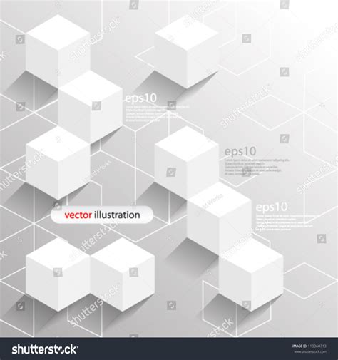 Vector Abstract Futuristic 3d Cube Geometrical Concept Illustration Eps10 113360713