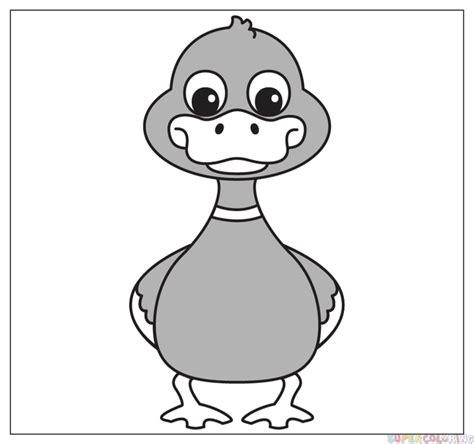 How To Draw A Cartoon Duck Step By Step Drawing Tutorials