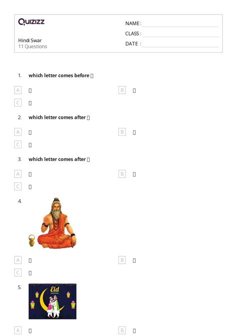 50 Hindi Worksheets For Kindergarten On Quizizz Free And Printable