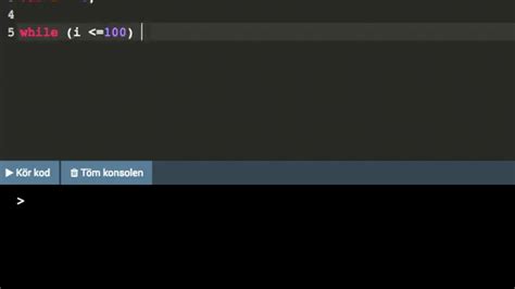 Kodexempel Med While Loop Summera Alla Tal Från 0 Till 100