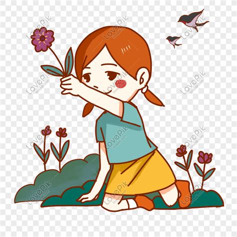 꽃을 손에 들고 Lichun 어린 소녀 Png 일러스트 무료 다운로드 Lovepik