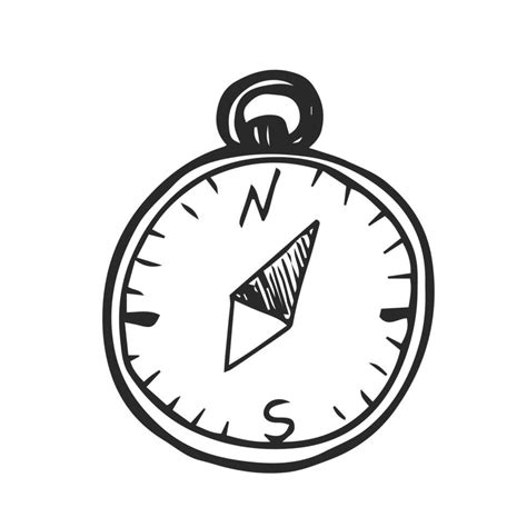 Doodle Style Compass Illustration In Format Sketch 44587967 Vector Art