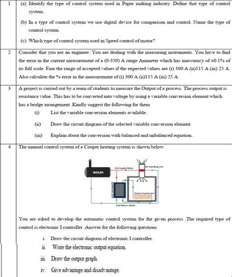 A Identify The Type Of Control System Used In Paper