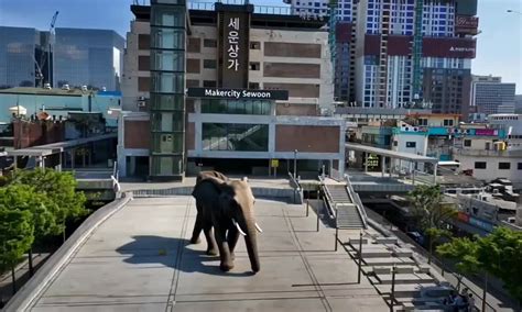 Linkedin 김현준 페이지 세운상가에 코끼리가 나타났습니다 실사 Ai 하이브리드 프로덕션 M2e M2ekr