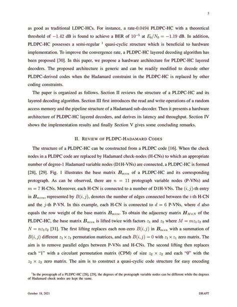 Hardware Architecture Of Layered Decoders For Pldpc Hadamard Codes Deepai