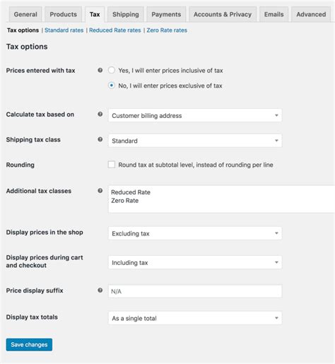 Setting Up Taxes In Woocommerce Documentation Woocommerce