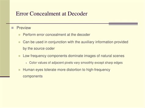 Ppt Error Control And Concealment For Video Communication Powerpoint Presentation Id849012