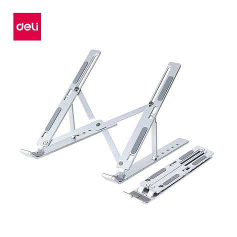 Deli แท่นวางโน๊ตบุ๊ค ขาตั้งโน๊ตบุ๊คพกพา ขาตั้งแท็บเล็ต พกพาง่าย ปรับระดับได้ 6 ระดับ รับน้ำหนัก