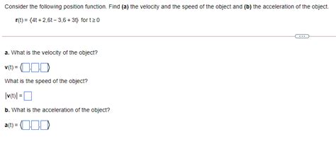 solved consider the following position function find a