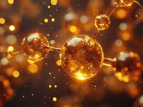 Glowing Molecule Network Fantasy Particle Science Connection Energy
