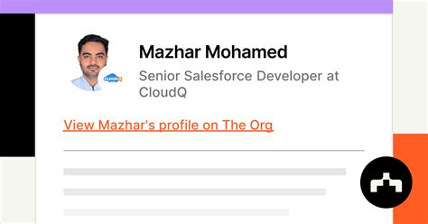 Mazhar Mohamed Senior Salesforce Developer At Cloudq The Org