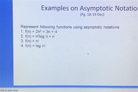 Examples On Asymptotic Notatio Pg 18 19 Dec Studyx
