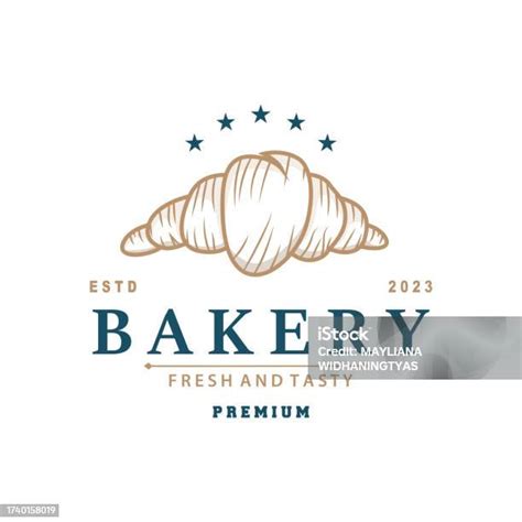 빵 로고 오래된 복고풍 빈티지 스타일의 베이커리 가게 디자인 벡터 밀 빵 간단한 Tremplet 그림 곡초류에 대한 스톡 벡터
