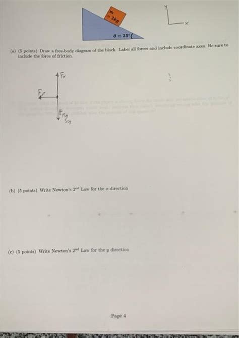 Solved B Write Newtons 2nd Law For The X Direction C Write