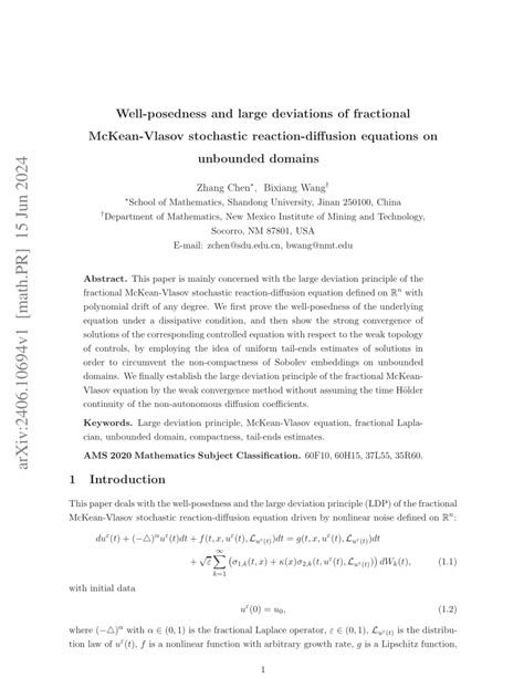 Pdf Well Posedness And Large Deviations Of Fractional Mckean Vlasov