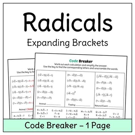 Expanding Brackets Multiplying Binomials With Radicals Code Breaker