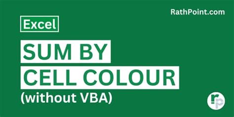 How To Sum By Cell Colour In Excel Without Vba