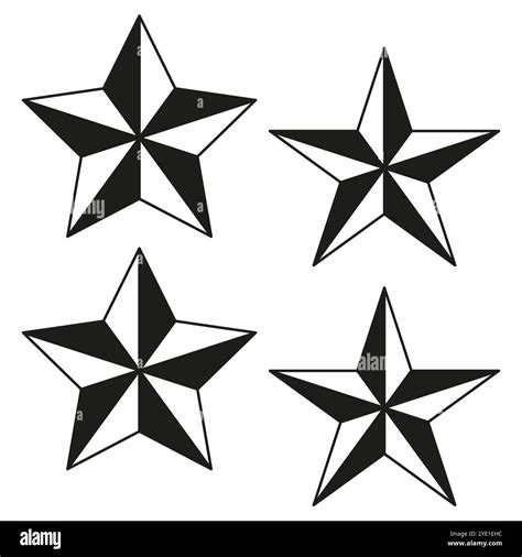 Star Icons Five Pointed Star Shapes Geometric Vector Symbols Simple Black Icons Stock Vector