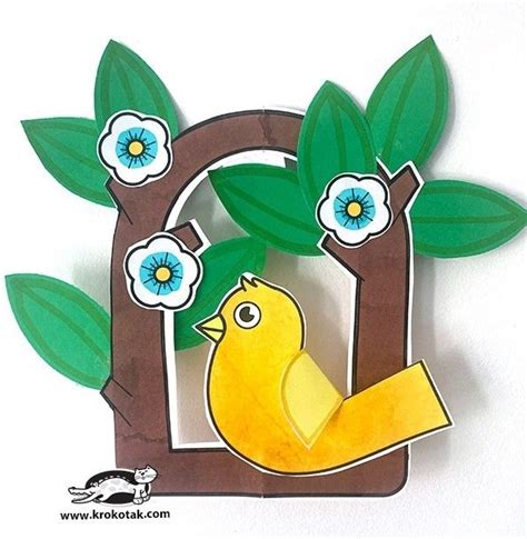 Объёмная аппликация Весенние деревья Изобразительное искусство для детей Поделки для