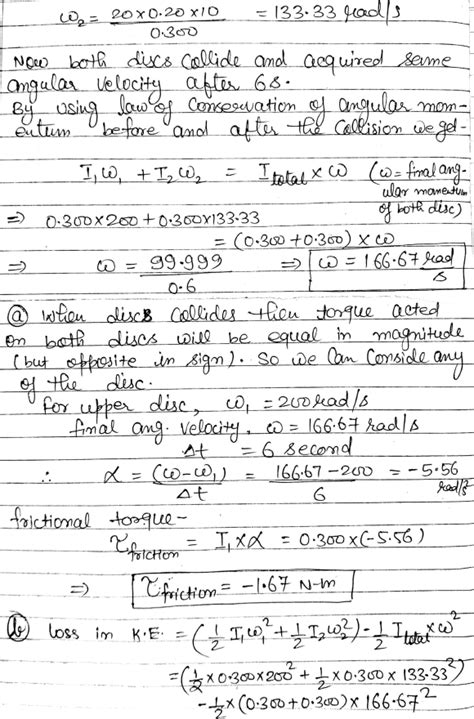 Discs A And B Each Have A Rotational Inertia About The Central Axis Of 0 300 Kg M A Radius Of