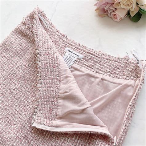 【美品】rene 高級tissue社製 ツイード スカートスーツ リボン 34 愛用 510off Swimmainjp
