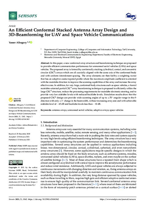 Pdf An Efficient Conformal Stacked Antenna Array Design And 3d Beamforming For Uav And Space