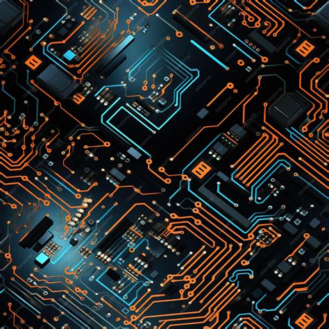 Premium Photo Electronic Circuits Wallpaper Seamless Pattern
