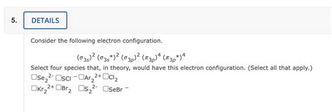 Solved Consider The Following Electron Configuration