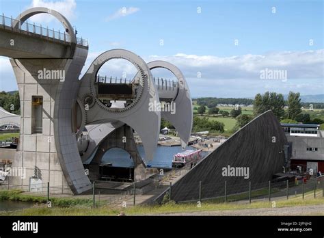 The Falkirk Wheel Is A Rotating Boat Lift In Tamfourhill Falkirk In